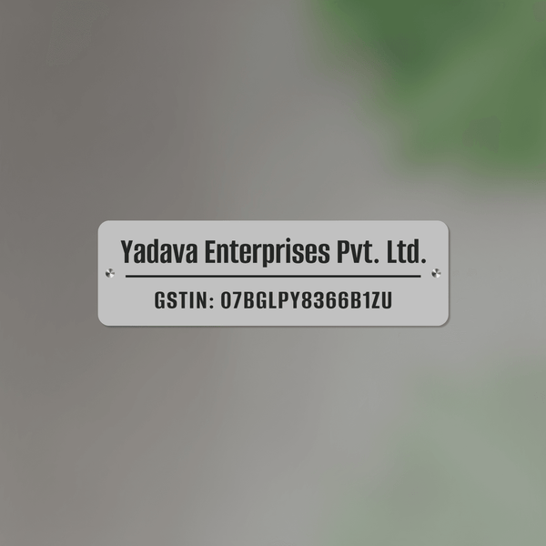 Office Name Plate with Company Name and GST Number – NameplateWale