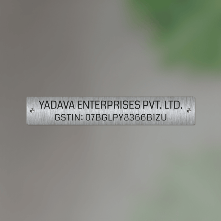 Office Name Plate with Company Name and GST Number – NameplateWale