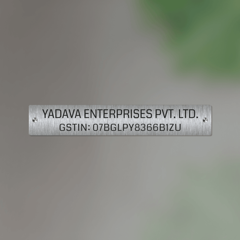 Office Name Plate with Company Name and GST Number – NameplateWale