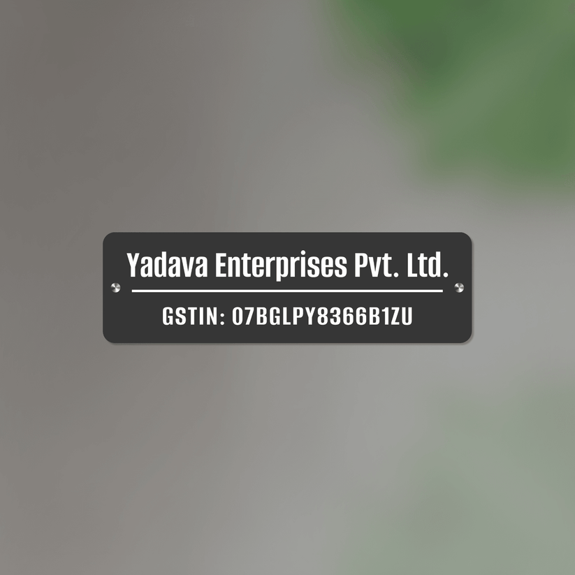 Office Name Plate with Company Name and GST Number – NameplateWale